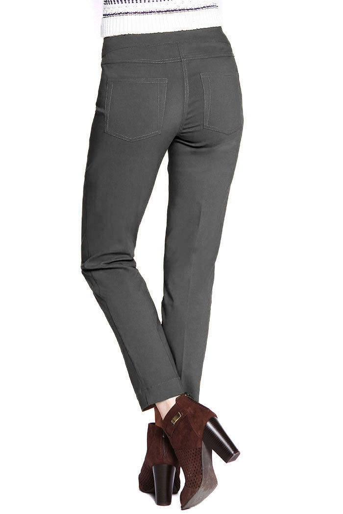 Pull-On Ankle Pant with Back Pockets - Charcoal – Slimsation By Multiples